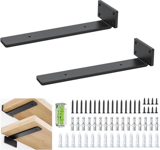 Robuuste plankhouders 25 cm - Set van 2 - Zwevende plankdragers ...