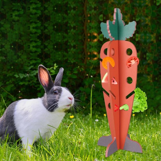 Cavia Speelgoed Houten Voedseldispenser - Interactive Wortel met Gaten ...