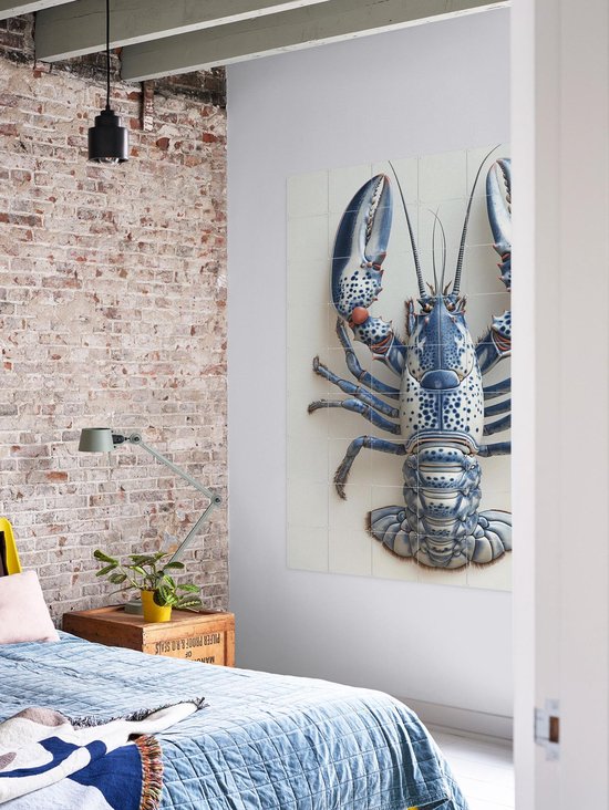IXXI Delfts blauwe kreeft - Wit - Wanddecoratie - 100 x 80 cm | bol