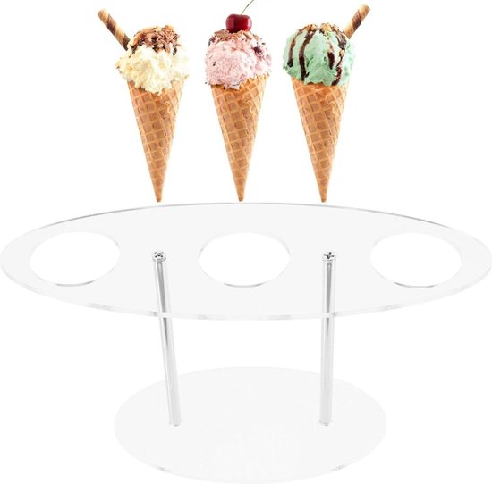 Kegelhouder met 3 gaten van acryl - Ijshouder voor ijs cupcake feest ...