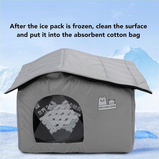 Opvouwbaar Zomerhuis voor Huisdierkoeling met Ijspak - Geïsoleerde ...