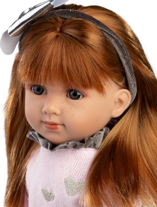 Llorens Soft Body Pop Nicole rood haar zwarte rok 35 cm | bol