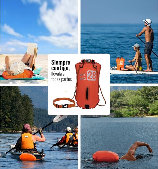 Opblaasbare waterdichte boei voor zwemmen in open water - verstelbare ...