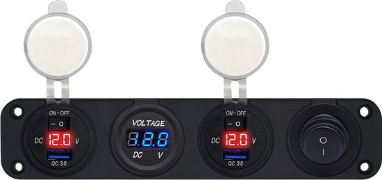 ProRide 12V USB Autolader 2 Poorten - Voltmeter en Schakelaar ...