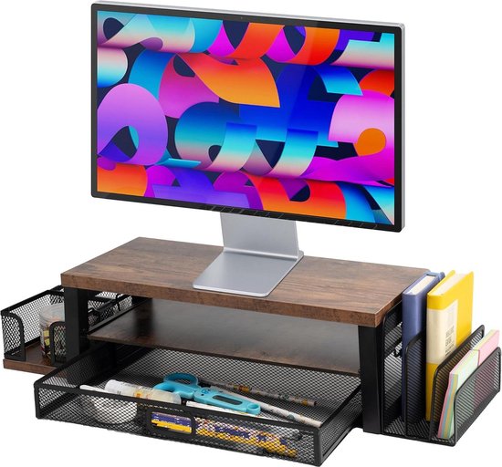 Monitor Standaard - Beeldscherm Standaard 2-Tier Monitor Stand Riser ...