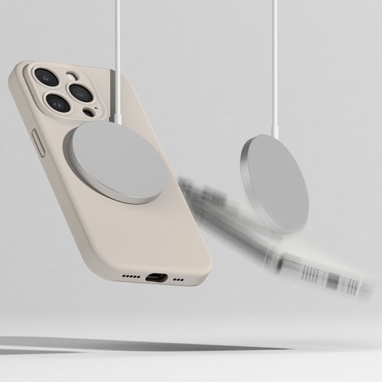 RINGKE - SILICONEN - MAGNETISCHE MAGSAFE IPHONE - 15 - PRO - STONE | bol