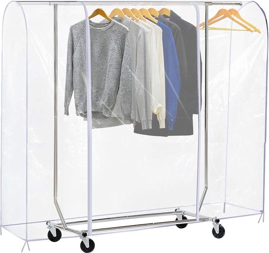 Kledingrek Transparante Kledingstuk Rail Cover 6ft - Duurzame Ritsen ...
