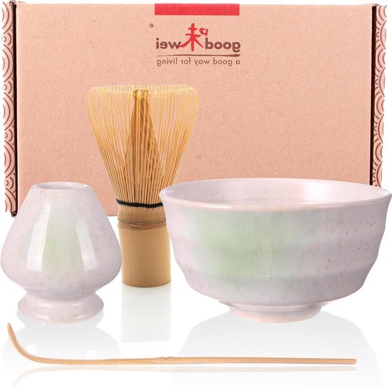 Matcha set Japanse Theeceremonie 4-delig Klopperhouder Shiro | bol