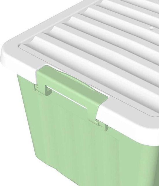 15L x 4 Opbergdozen met Deksel - Plastic Opbergbakken - Vergrendelende ...