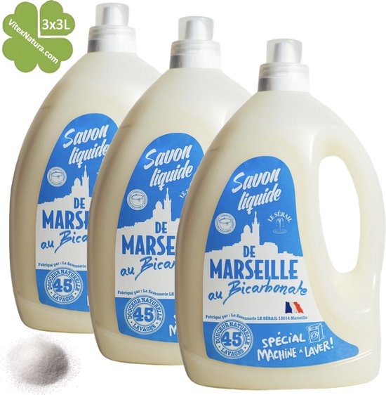 Savon de Marseille | lessive liquide au bicarbonate de sodium 3x3L | le parfum... | bol