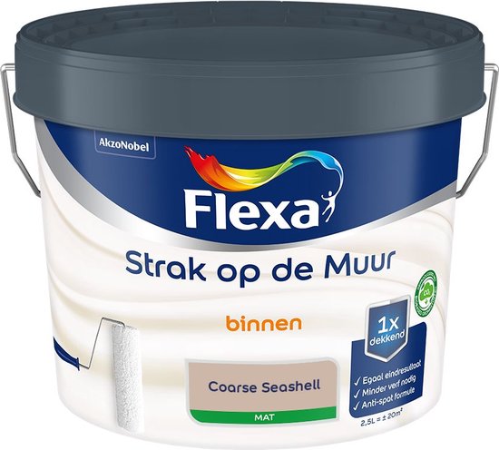 Flexa - Strak op de Muur Binnen Muurverf Mat - Coarse Seashell - Kleur van het jaar... | bol