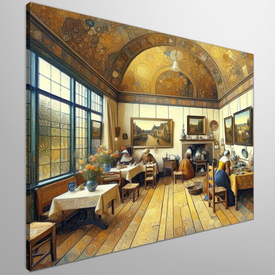 Abstract vermeer schilderij | Geometrische dromen: een hedendaagse ...