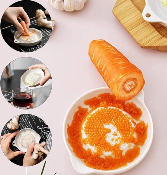 Keramische rasp voor groente en fruit - ronde raspplaat met borstel ...