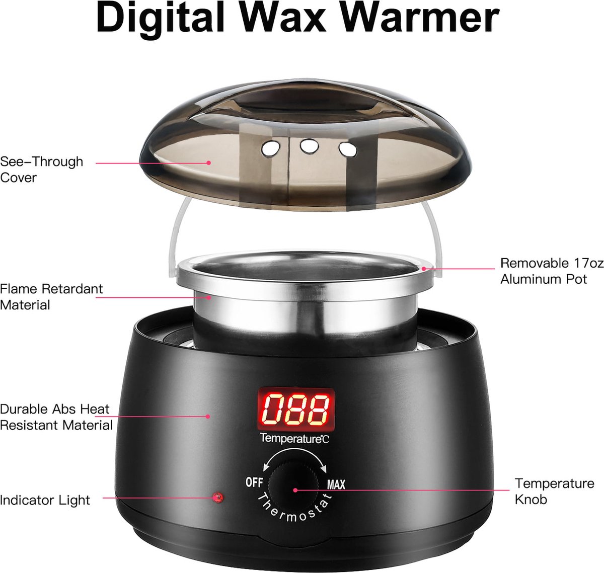 Zacro - Wax - Pro Wax Ontharen Set - 500 ml Wax Apparaat - 600 gram ...