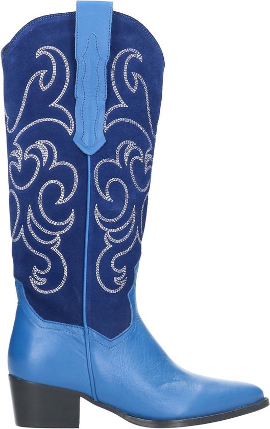 Sacha - Dames - Blauwe suède cowboylaarzen - Maat 37 | bol.com