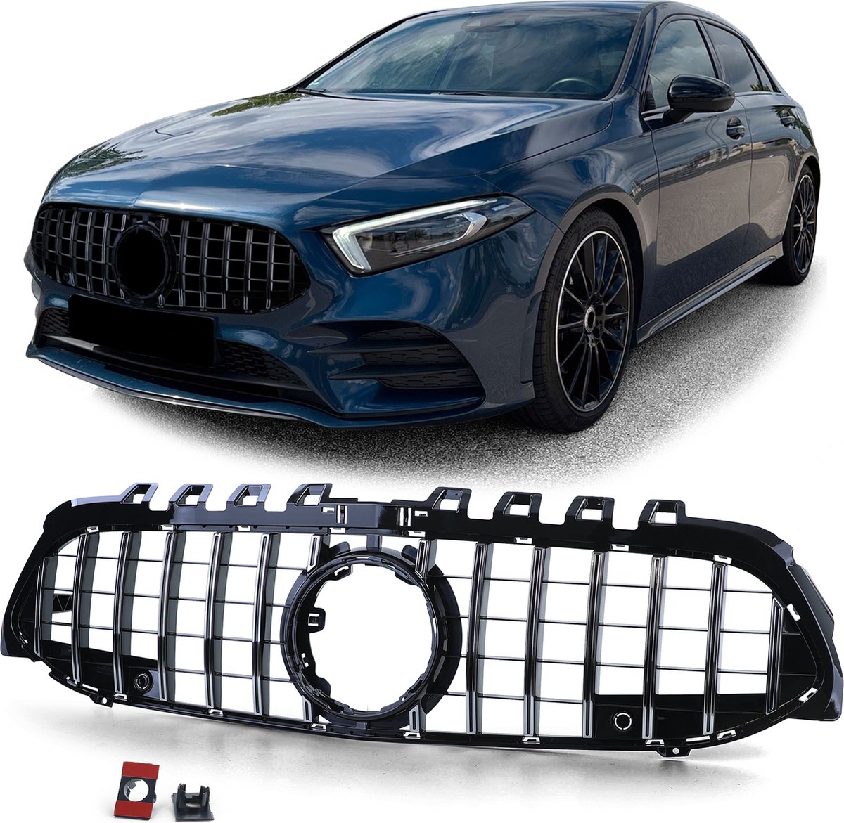 Mercedes A Klasse W177 Vanaf 2018 Sport Grill Hoogglans Zwart / Chrome ...