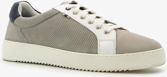 Cafe Moda leren heren sneakers - Grijs - Maat 46 - Echt leer | bol.com