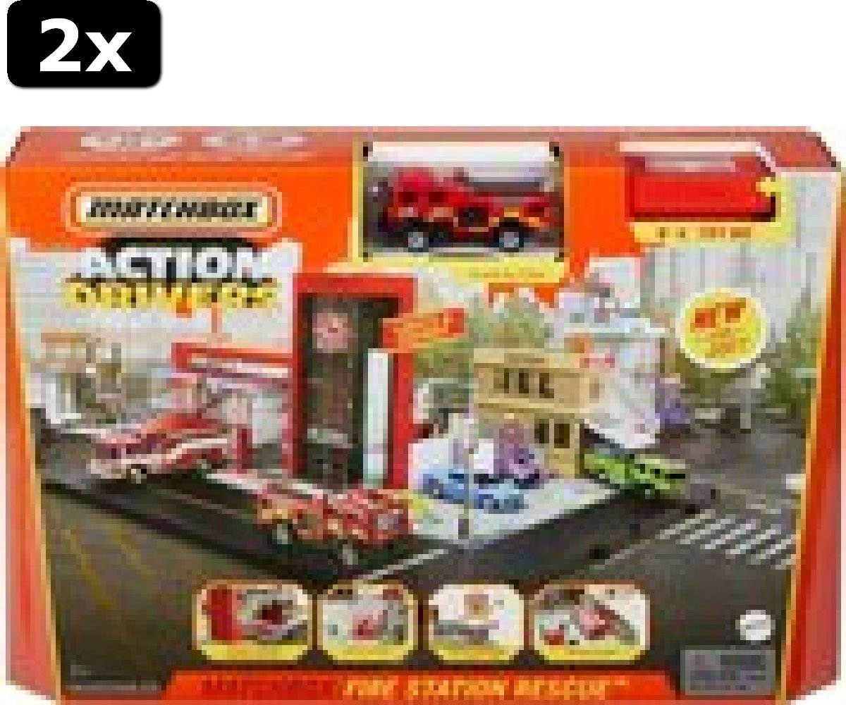 2x Matchbox - Action Drivers - Brandweer Reddings Speelset (met geluid ...
