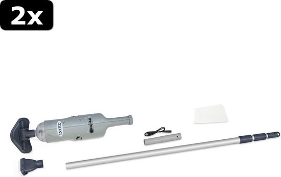 2x Intex 28620 Oplaadbare Vacuüm Handstofzuiger voor Zwembad en Jacuzzi ...