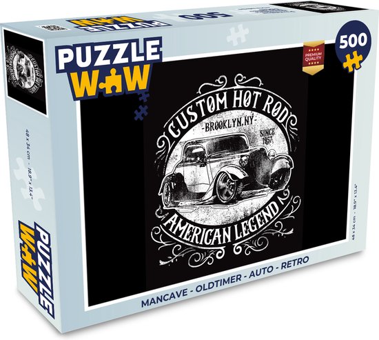 Puzzel Mancave - Oldtimer - Auto - Retro - Legpuzzel - Puzzel 500 ...