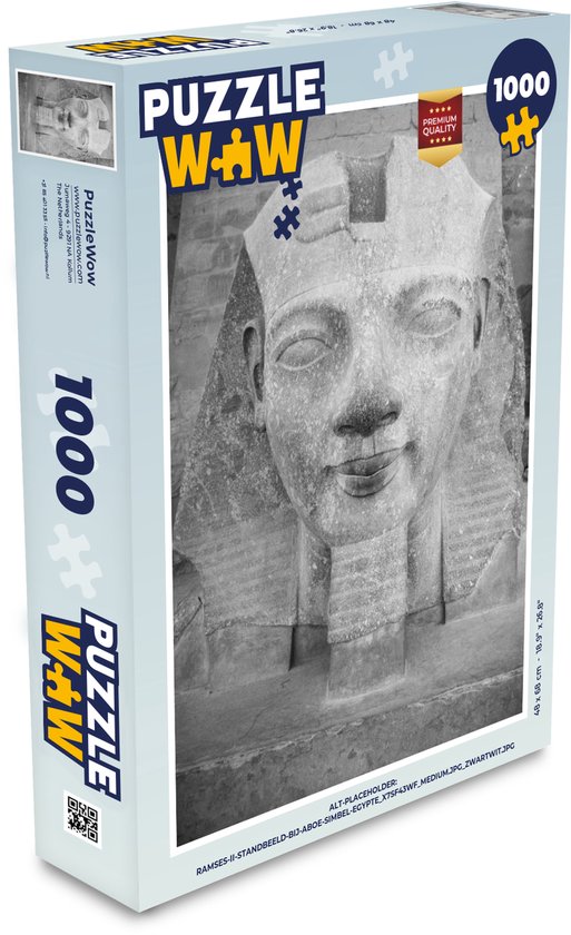 Puzzle statue de Ramsès II à Abou Simbel Egypte en noir et blanc ...