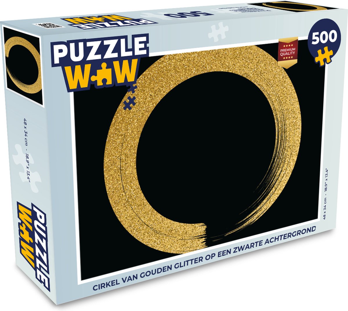 Puzzel Cirkel van gouden glitter op een zwarte achtergrond - Legpuzzel ...