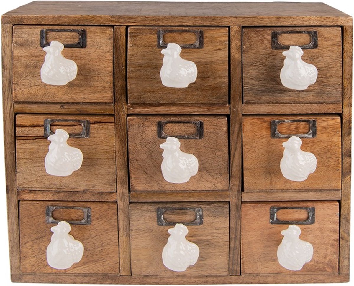 Ladekastje 34*12*30 cm Bruin Hout Opberg ladekastje | bol.com