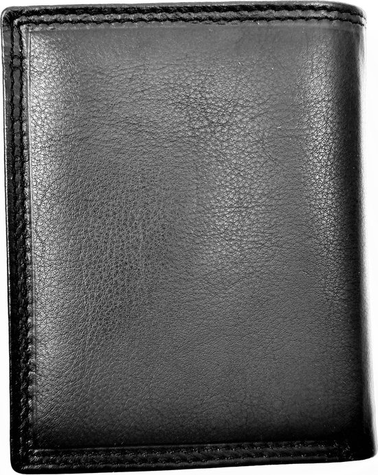 RobertO - RFID Portemonnee Heren - Verticaal - Zwarte Buffelleer 100% ...
