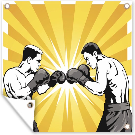 Tuinposters Een illustratie van twee mannen die gaan boksen - 50x50 cm ...