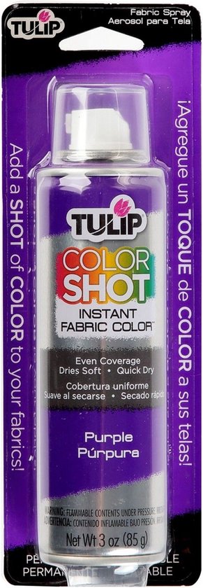 Tulip ColorShot instant fabric color spray Paars | bol.com