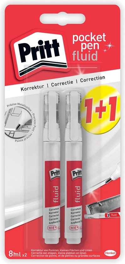 Pritt Correctiepen Fluid - Sneldrogend - 8ml - 5 stuks | bol