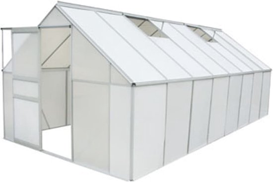 vidaXL Broeikas 12.25 m² polycarbonaat aluminium | bol.com