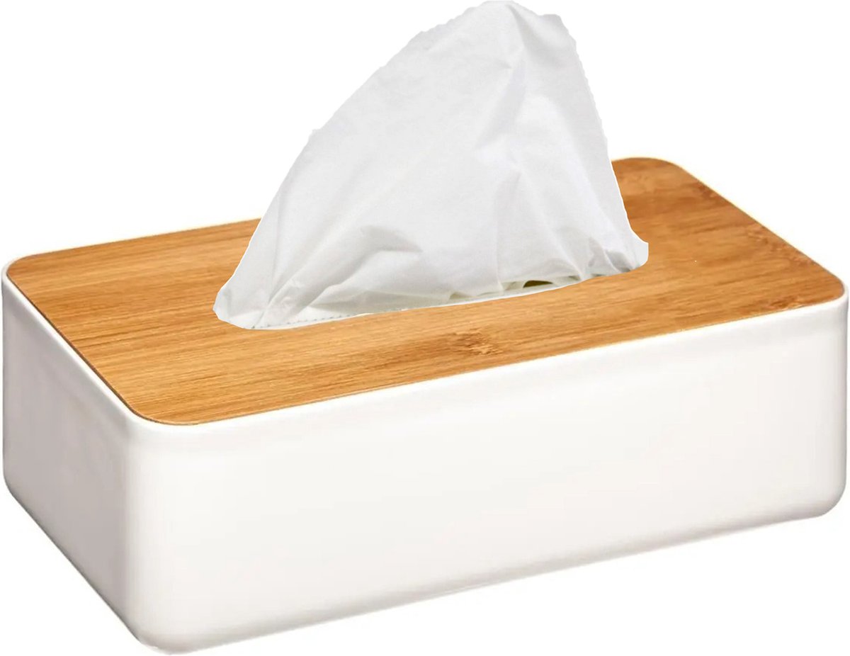 Tissuedoos/tissue box wit kunststof met 100x stuks papieren tissues | bol