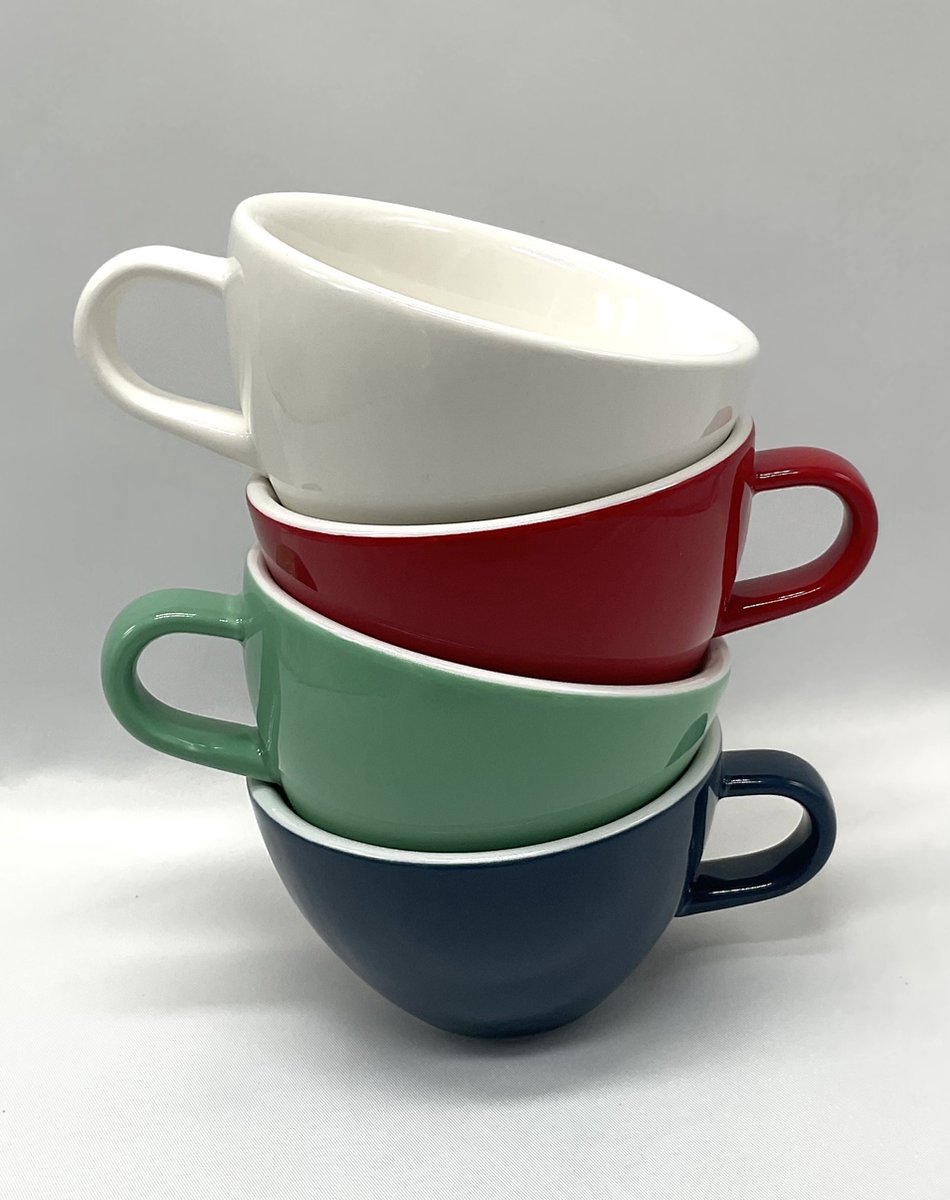 Set 4 Cappuccino kopjes - ACME - 190 ml - porseleinen servies - koffie kopjes | bol