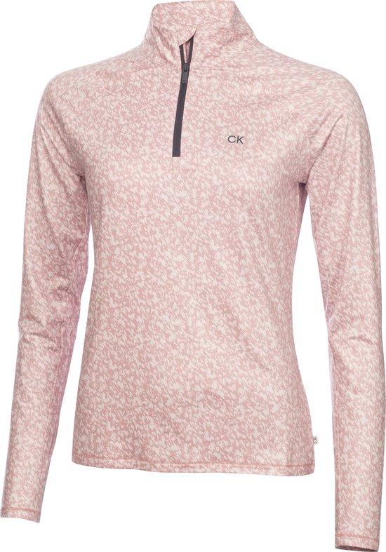 Calvin Klein Dames Pully 1/4 Zip First Layer Print Pink | bol.com