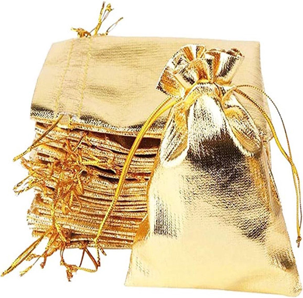 Organza Kado Zakjes Goud -Uitdeel kadozakjes 9 x 12 cm ( per 10 stuks ...