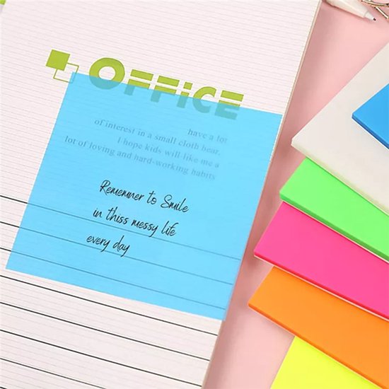 Transparante sticky notes 7 Kleuren - Doorzichtige - Notitie blaadjes ...