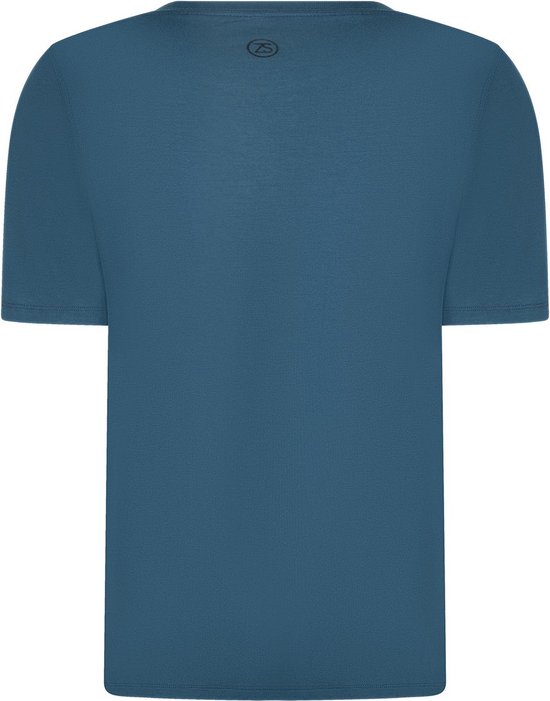 Zoso T-shirt Annelot Shirt Flockprint 224 Petrol Tonal 0130 0135 Dames ...
