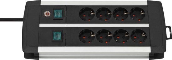 Brennenstuhl Premium-Alu-Line 8-voudige stekkerdoos - verdeeldoos van ...