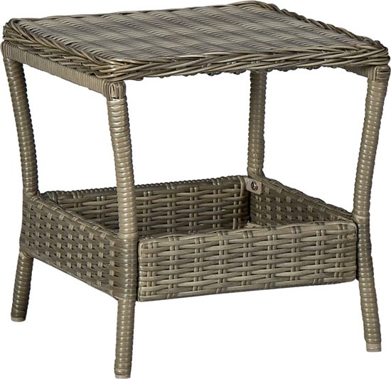 Prolenta Premium - Tuintafel 45x45x46,5 cm poly rattan bruin - Tafel ...