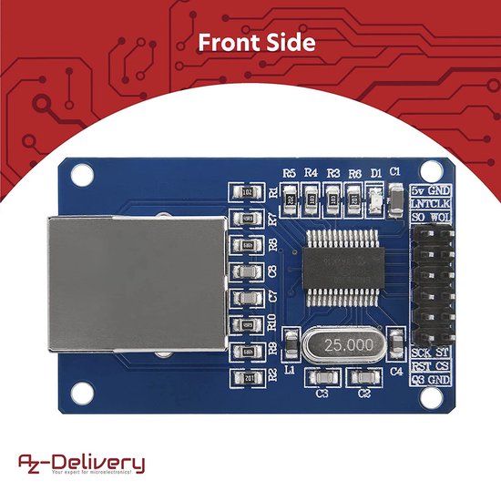 AZDelivery 3 x ENC28J60 Ethernet Shield LAN Netwerkmodule compatibel ...
