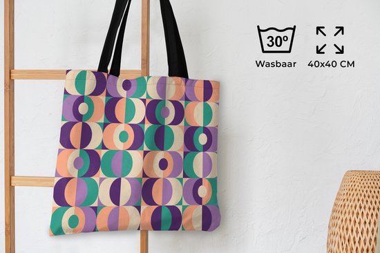 Schoudertas - Strandtas - Shopper Patroon - Geometrie - Retro - 45x45 ...