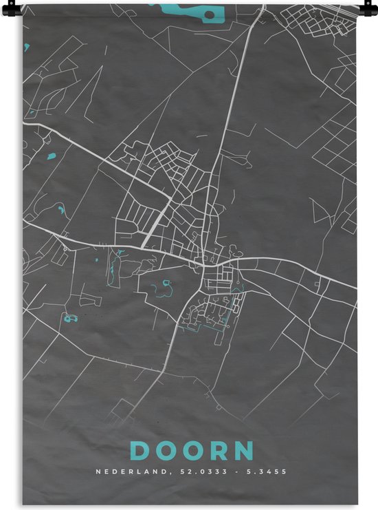 Wandkleed - Wanddoek - Plattegrond - Kaart - Doorn - Stadskaart - 60x90 ...