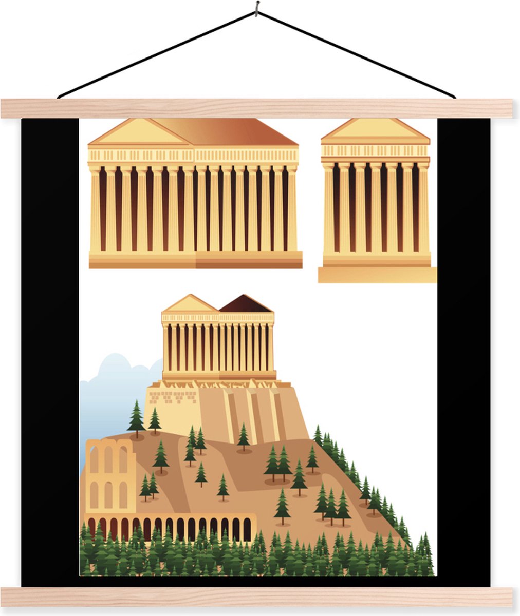 illustration d'animation du Parthénon sur l'Acropole affiche école ...
