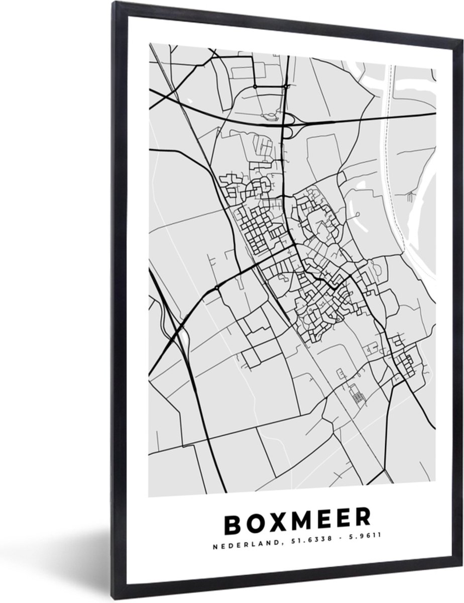 Fotolijst incl. Poster - Plattegrond - Kaart - Boxmeer - Stadskaart ...