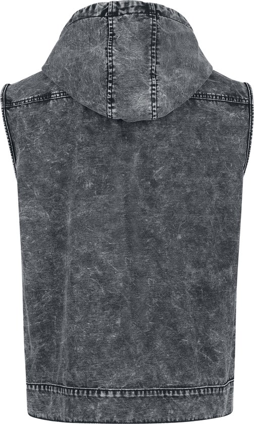 Rock Rebel by EMP grijze bodywarmer met acid wash - Heren - L | bol