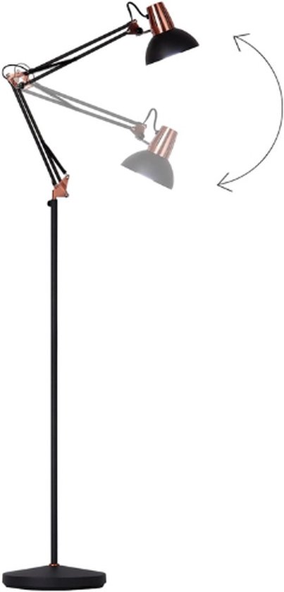 LED-Vloerlamp, Draaibare Staande Lamp van Retro Metaal, 3 Gebruiksmodi ...