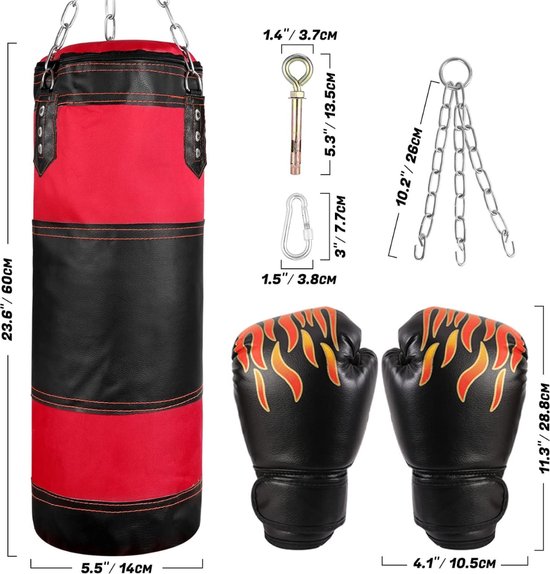 DD Boksset - Boksstandaard - Boksbal - Bokspaal - 7-in-1 Bokszak ...