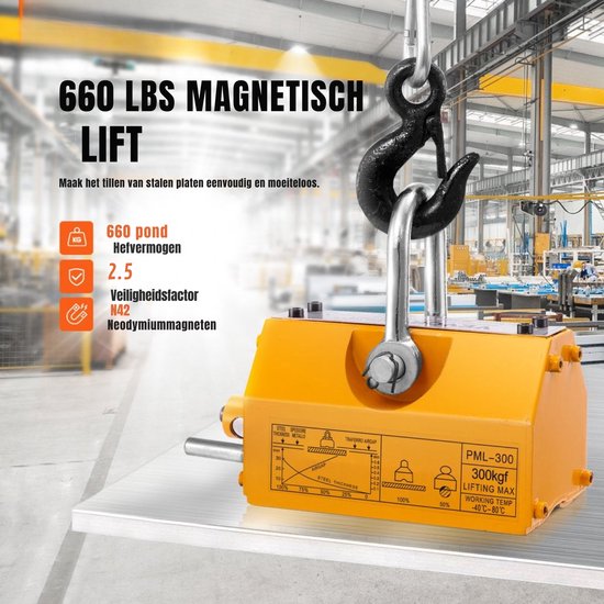 Hefmagneet 300 kg - Neodymium Hefmagneet Kraanmagneet Geel | bol