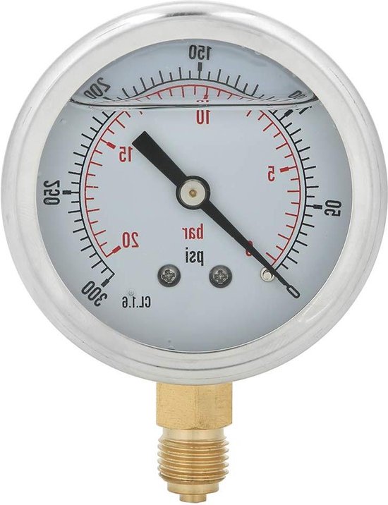 11x9x6 Radiaal Oliegevulde Manometer 300+bar+druk TS PGG604-20bar 1 ...